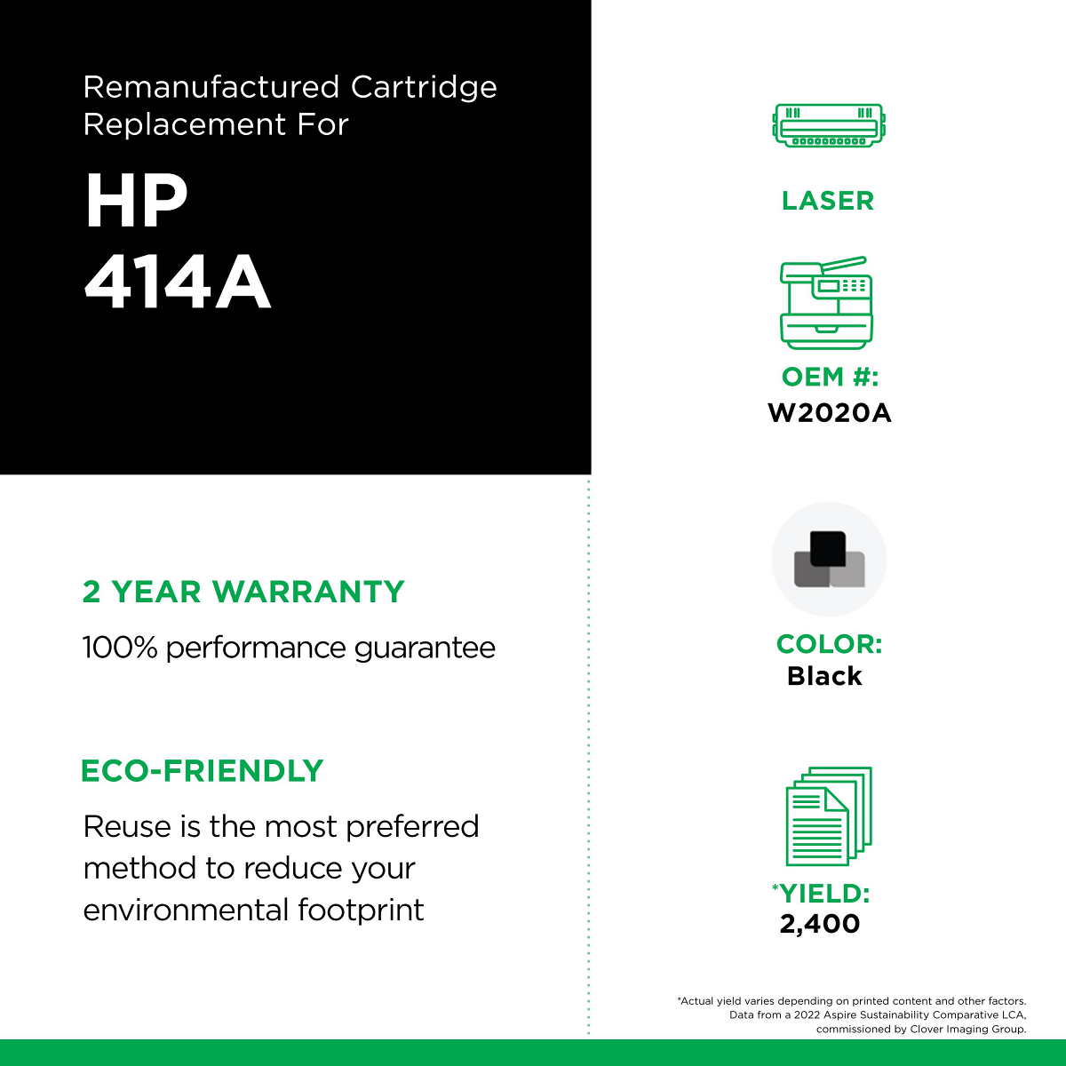 W2020A 414A Toner Cartridge Black 201423P HP Color LaserJet Enterprise ...