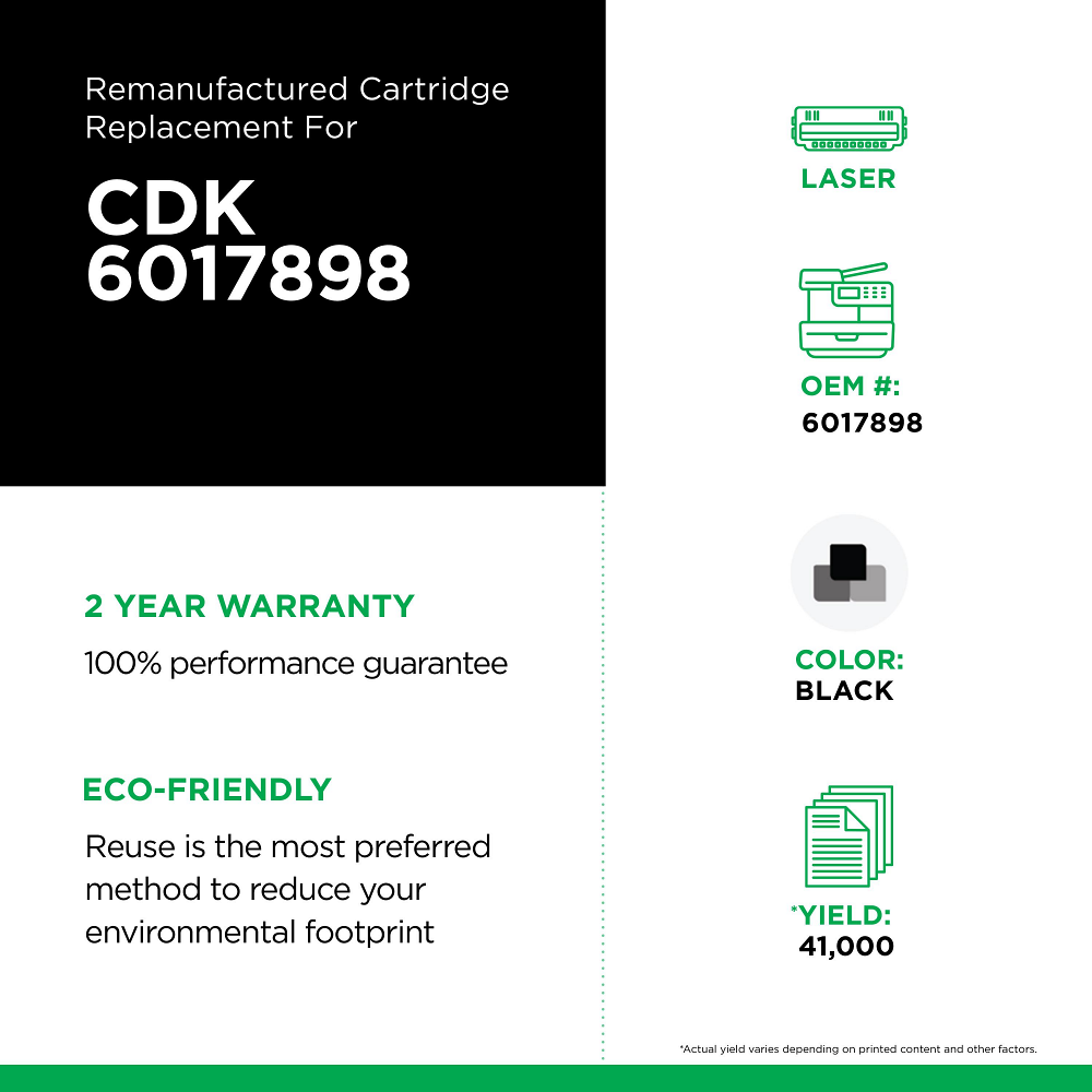 6017898 Toner Cartridge Black 201453 CDK Global Laser Station M608 ...
