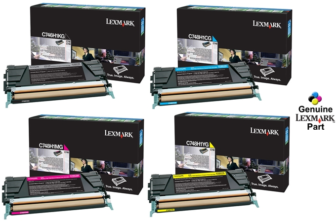 Lexmark C746H1KG C748H1CG C748H1MG C748H1YG Toner Cartridge black ...
