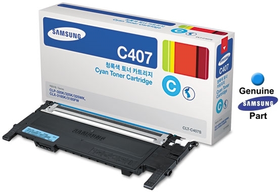 Samsung CLT-C407S SU001A Toner Cartridge Cyan CLP-320 CLP-320N CLP-320W CLP-321 CLP-321N CLP-325 ...